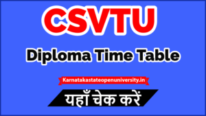 CSVTU Diploma Time Table 2022 CSVTU Polytechnic Semester Exam Date ...