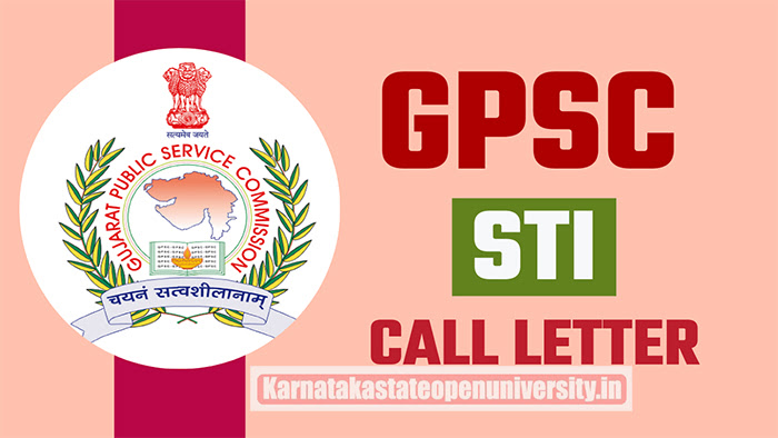 GPSC STI Call Letter 2025 Notification, Selection,, Official Website ...